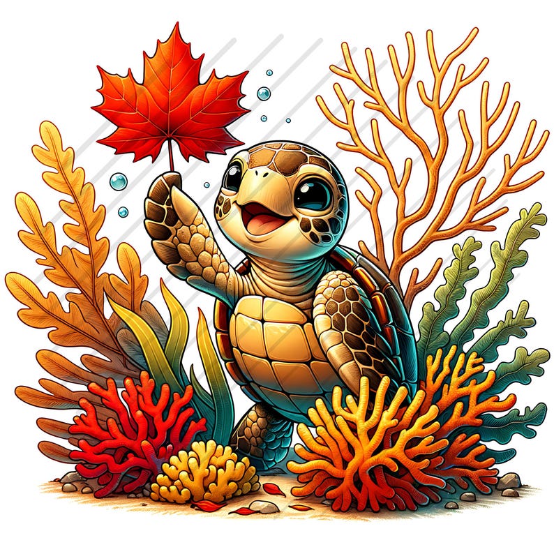 Watercolor Sea Turtle Fall Clipart Bundle: Pumpkin & Sunflower ...