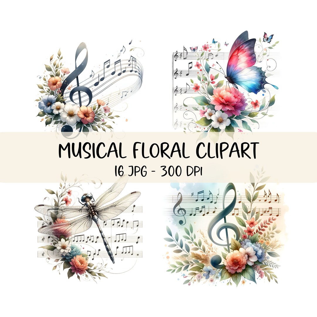 Musical Clipart Bundle Music Notes Clipart Treble Clef Clipart JPG ...
