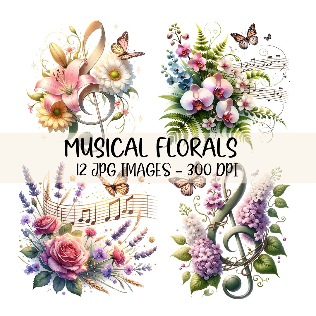 Musical Clipart Bundle Music Notes Clipart Treble Clef Clipart JPG ...