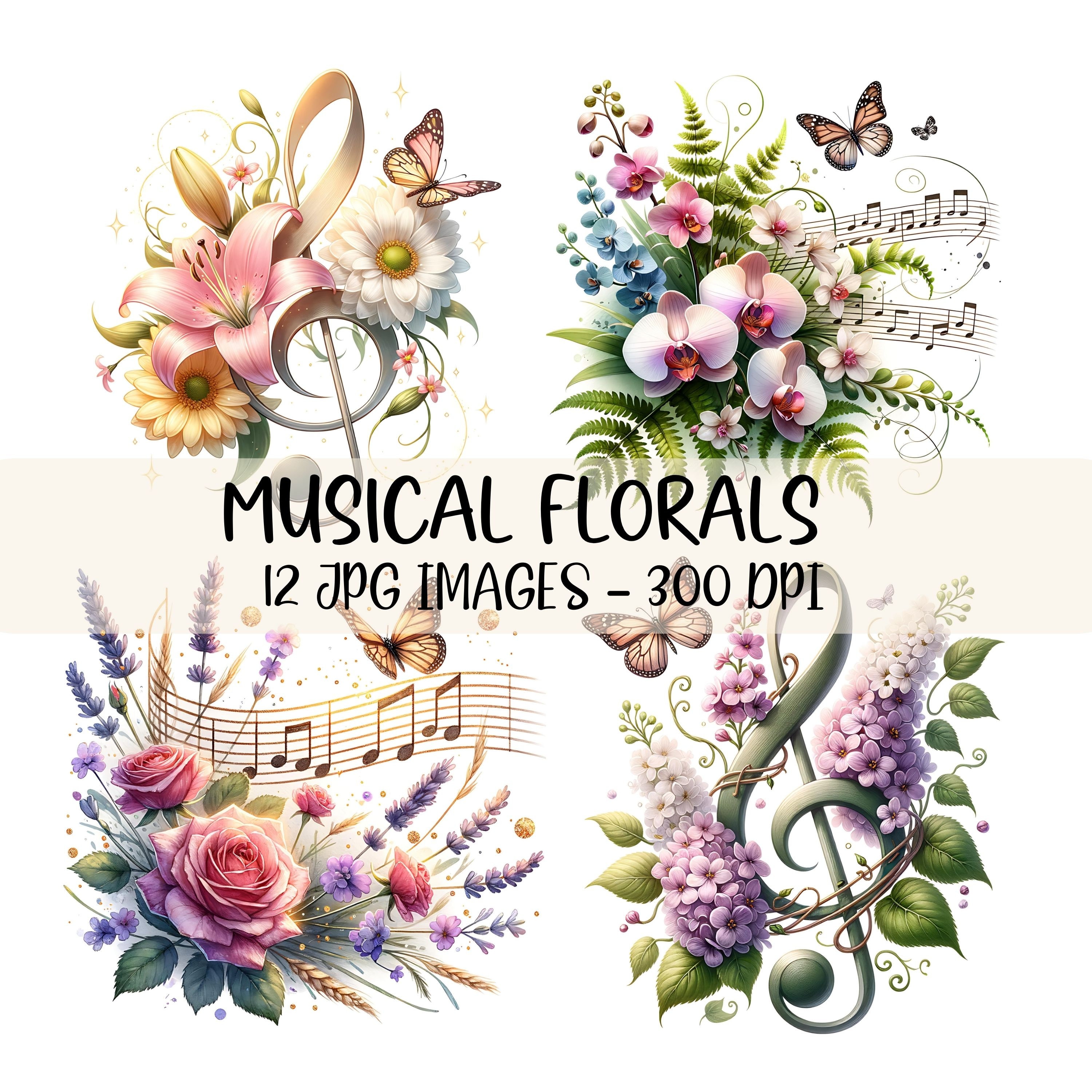 Musical Clipart Bundle Music Notes Clipart Treble Clef Clipart JPG ...