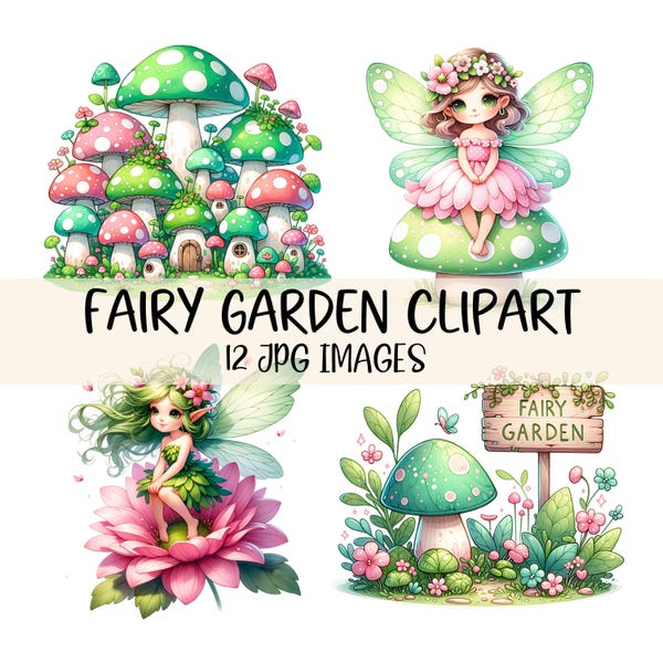 Fairy Garden Clipart - Etsy