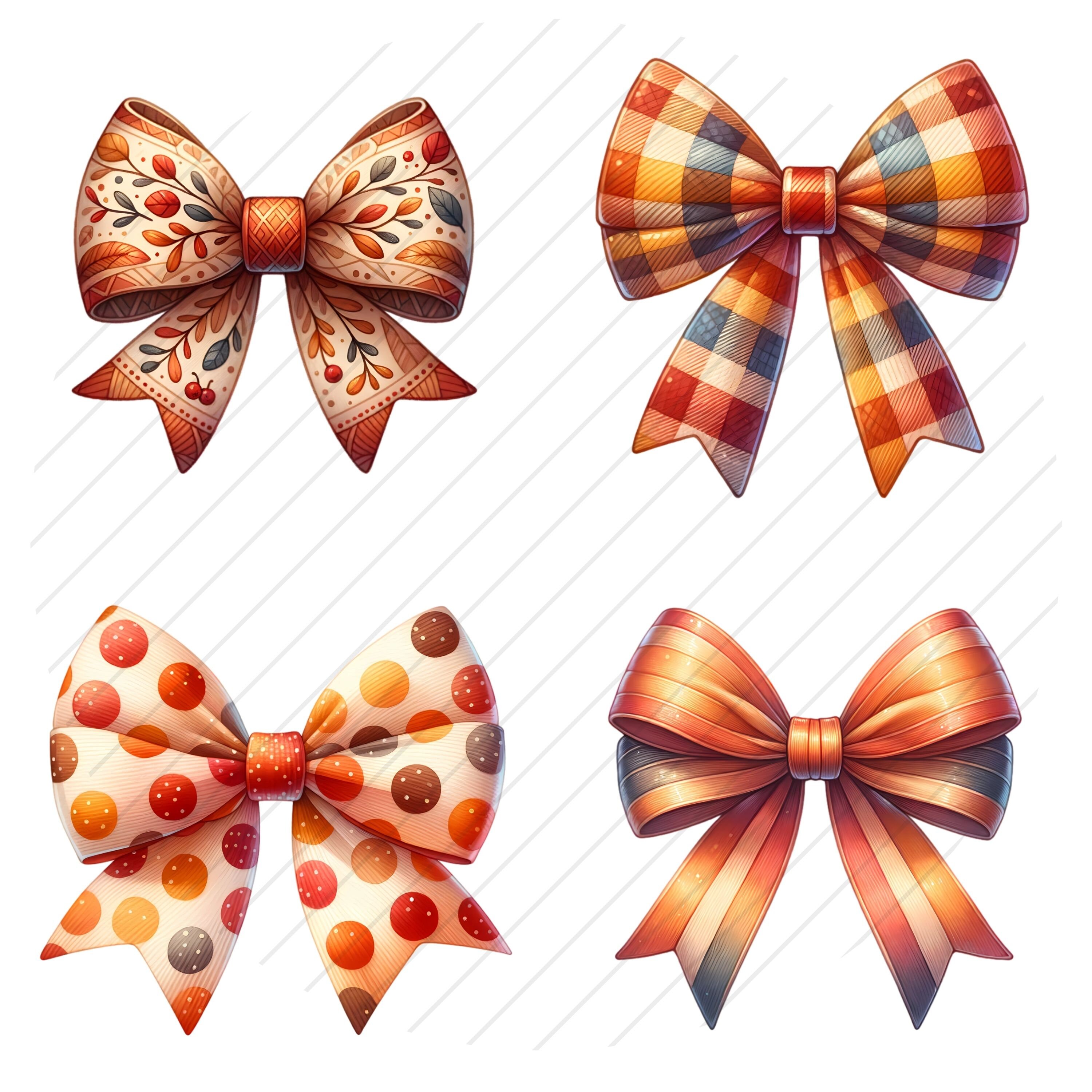 Coquette Bow PNG Watercolor Bow Clipart Bundle Fall Clipart Sublimation ...