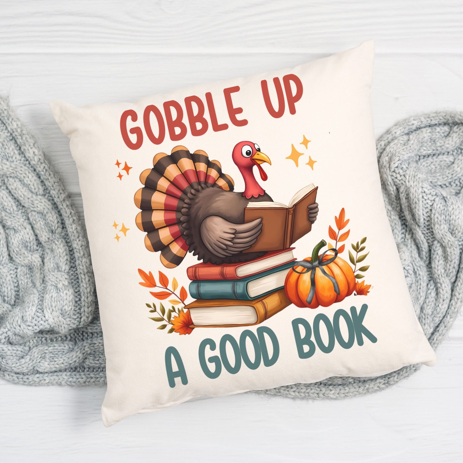 Thanksgiving Turkey Reading PNG Cozy Fall Book Lover Design Autumn ...