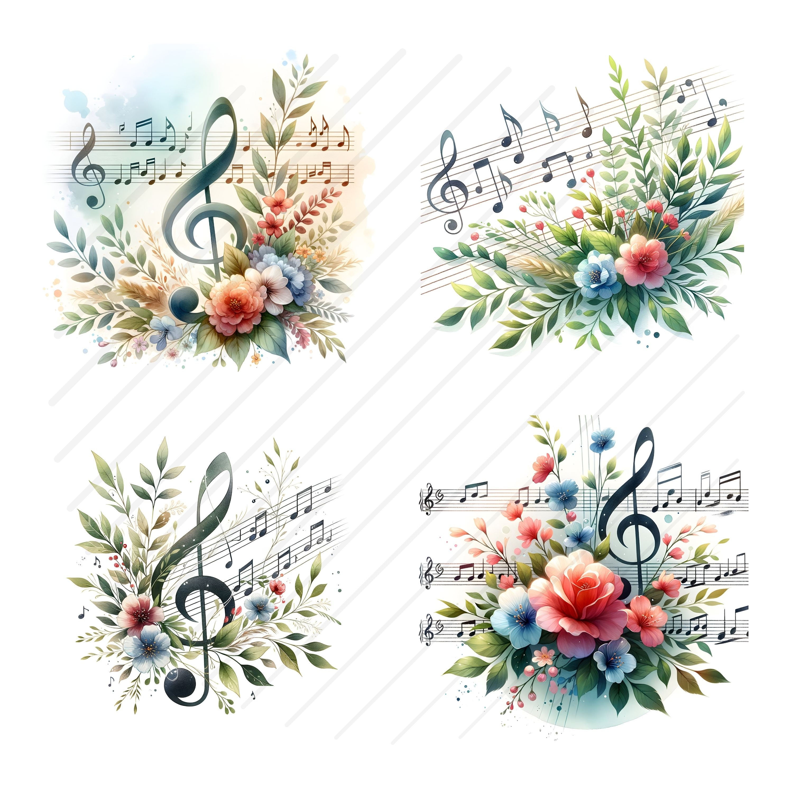 Musical Clipart Bundle Music Notes Clipart Treble Clef Clipart JPG ...