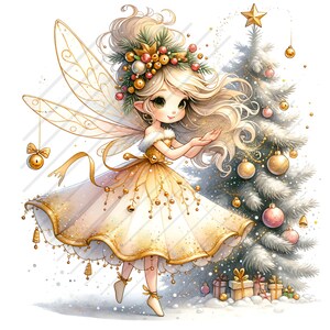 Christmas Fairy Clipart Bundle Watercolor Magical Fairy Clipart JPG ...