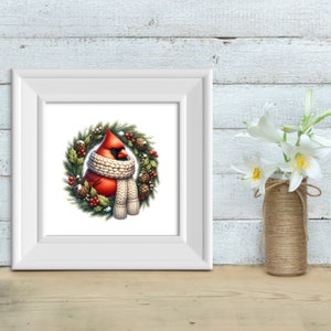 Christmas Red Cardinal Clipart Bundle Winter Bird JPG Red Cardinal Snow ...