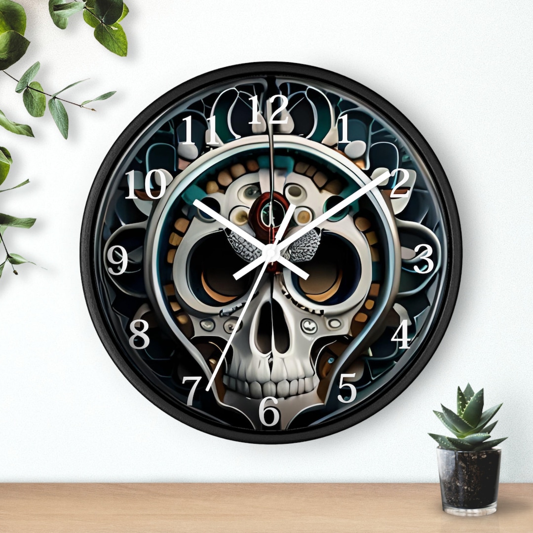 Skull Wall Clock Silent Analog Clock for Unique Home Decor or Halloween - Etsy Australia