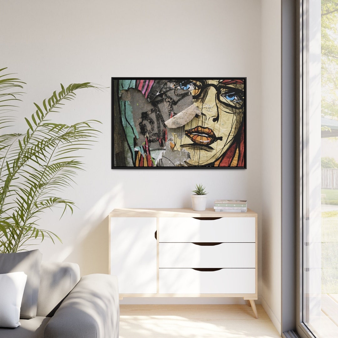 Framed Graffiti Art Print: Urban Street Art on Matte Canvas (48" X 32 ...