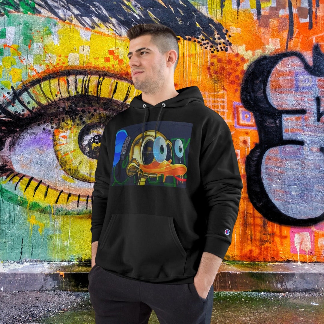 Graphic Unisex Champion Hoodie, Graffiti Hoodie, Urban Street Art ...