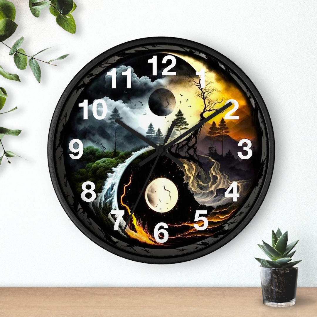 Wall Clock, Silent Operating Analog Clock, Yin Yang Wall Clock ...