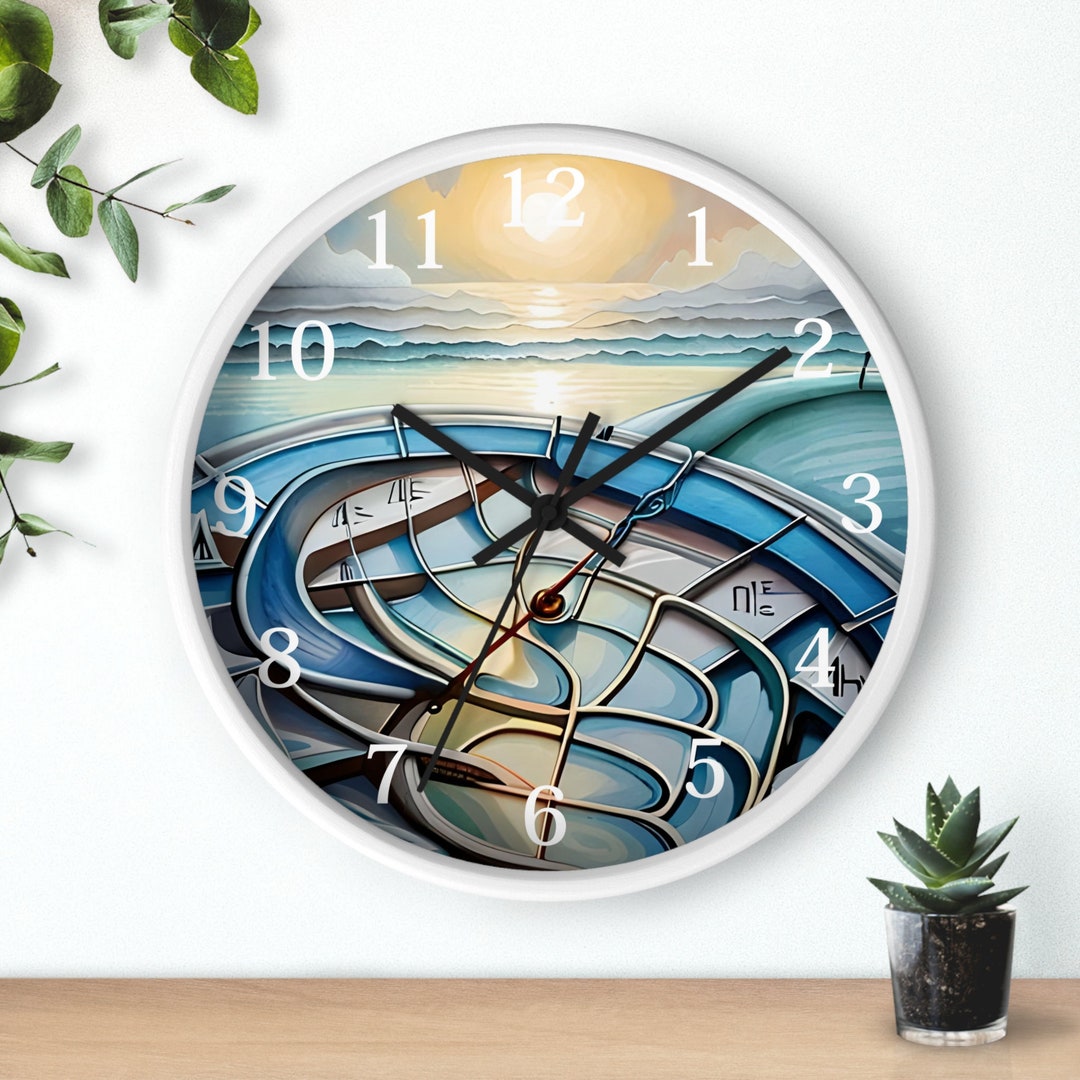 Silent Wall Clock - Ocean Sunset Design - Unique Wall Clock | Silent ...