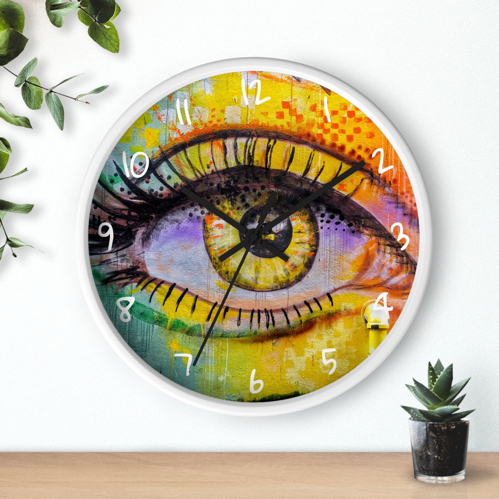 Graffiti Eye Wall Clock: Urban Art Silent Clock - Etsy