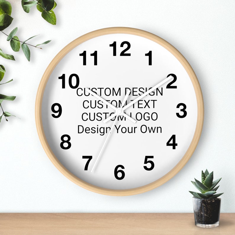 Customizable Wall Clock: Personalized Design, Silent Analog - Etsy