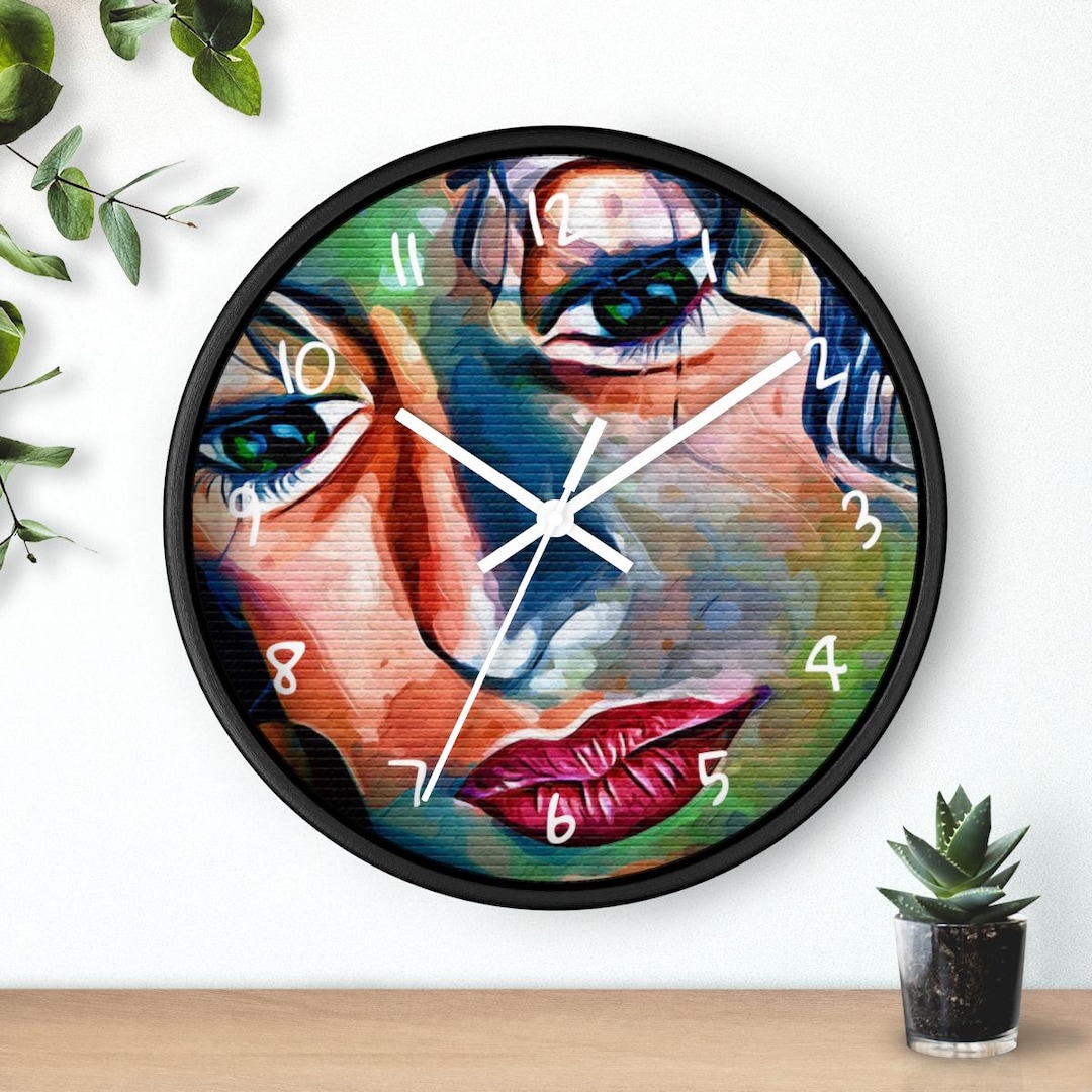 Abstract Face Graphic Wall Clock - Silent Analog Home Decor - Etsy