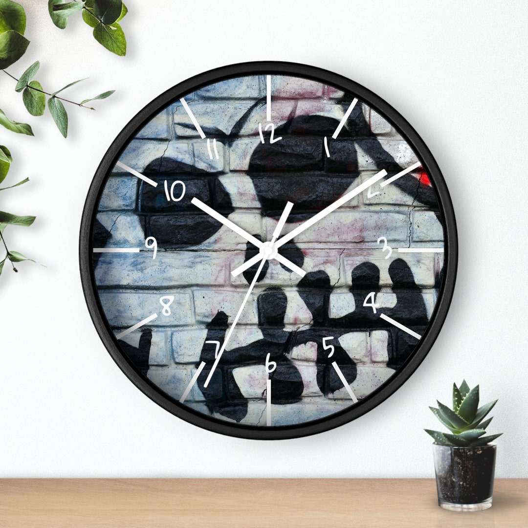 Graffiti Clock, Wall Clock, Silent Operating Analog Wall Clock | Goth ...