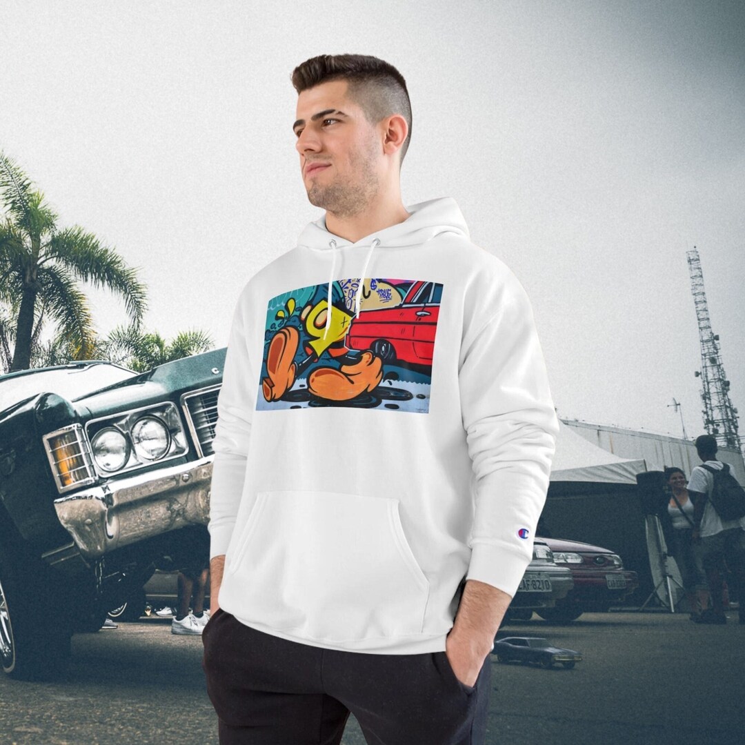 Champion Hoodie, Unisex Hooded Sweatshirt Graffiti Lowrider Hoodie ...