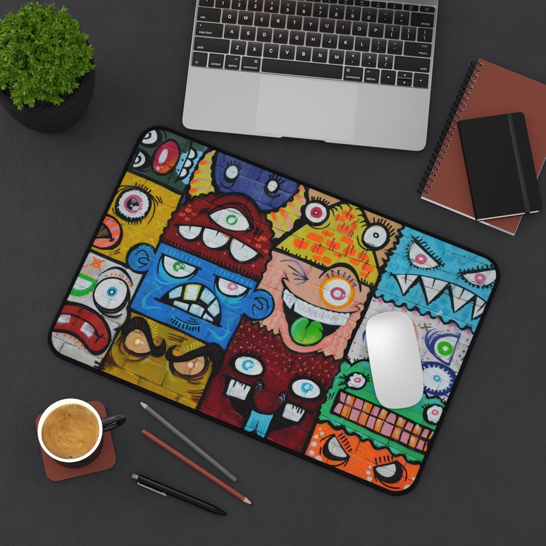 Graffiti Art Desk Mat, Neoprene Anti-slip, Desk Accessory - Etsy