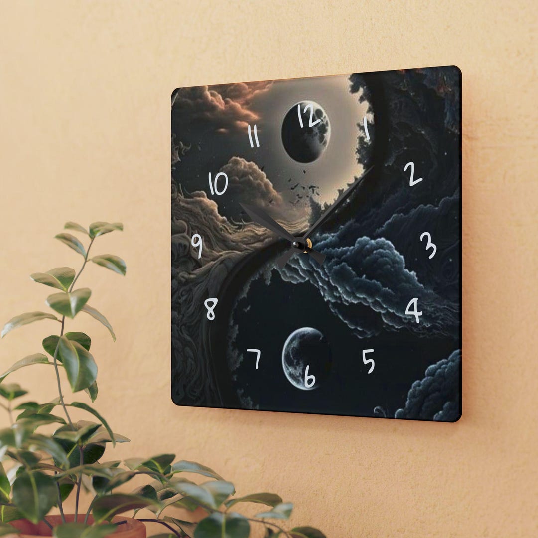 Silent Wall Clock, Celestial Yin Yang Clock - Wall Clock - Silent ...