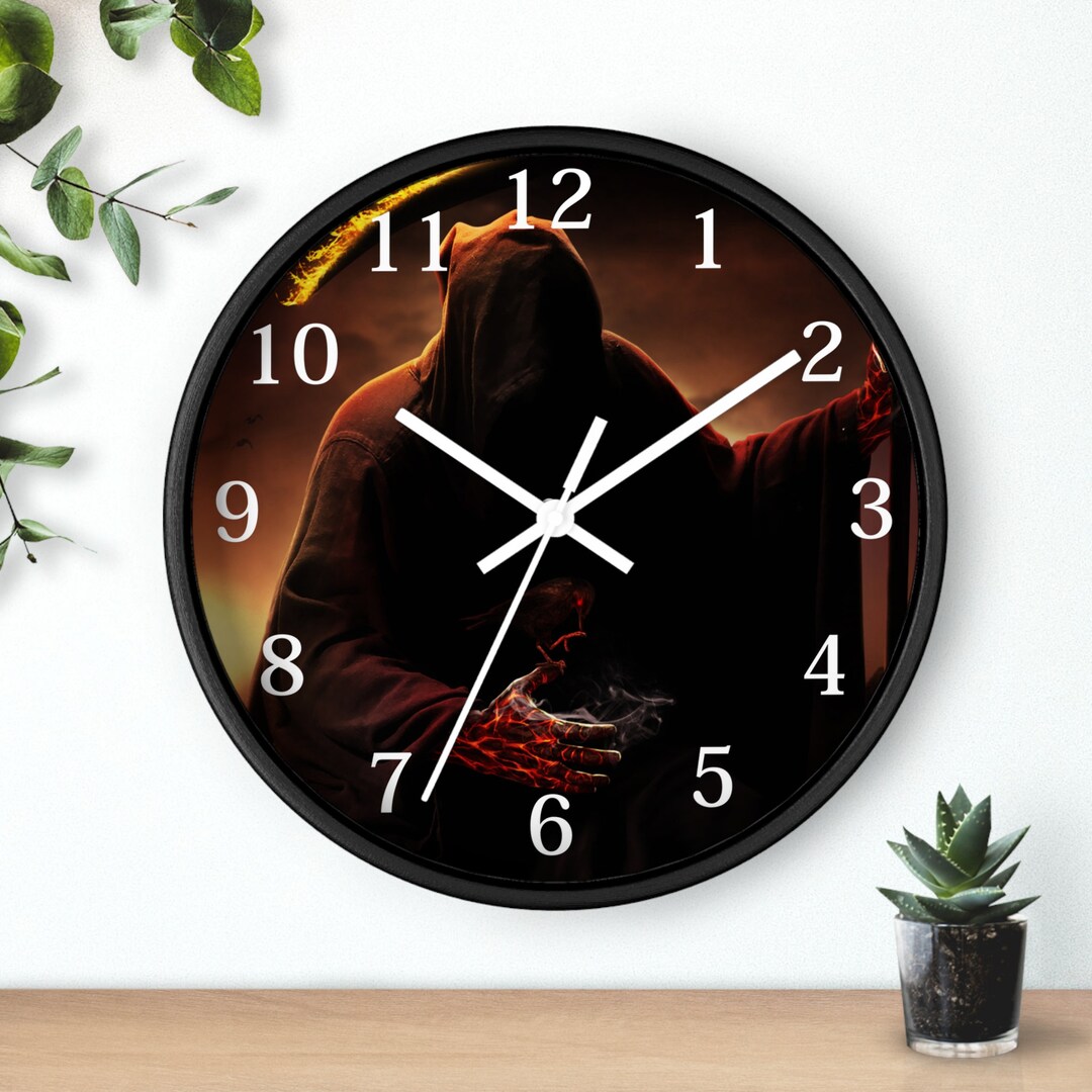 Silent Analog Wall Clock, Grim Reaper Clock Silent Wall Clock, Shop ...