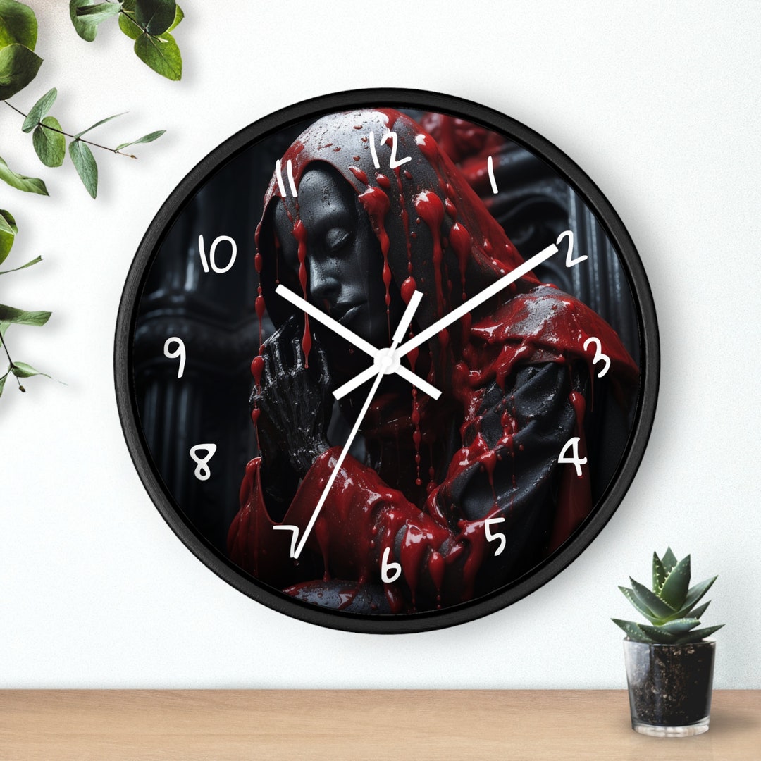 Horror Clock, Silent Wall Clock, Gothic Silent Operating Analog Clock ...