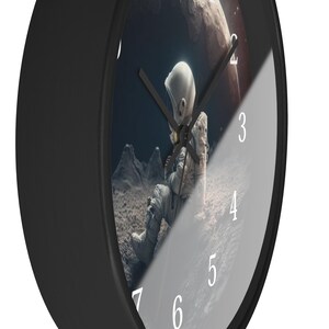 Astronaut in Space Wall Clock - Celestial Timepiece, Silent Operating ...