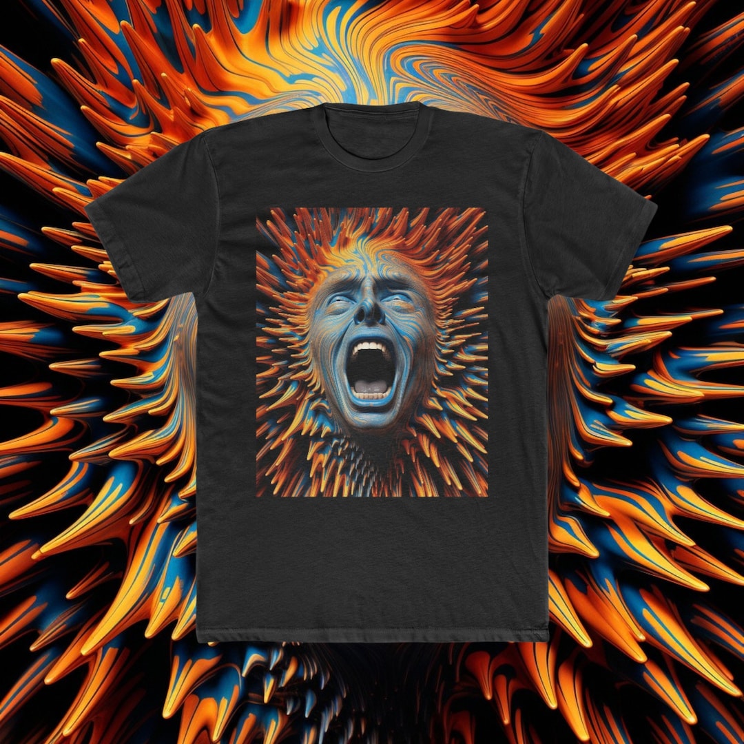 3D Graphic Tee: Screaming Face Unisex Cotton T-shirt - Etsy