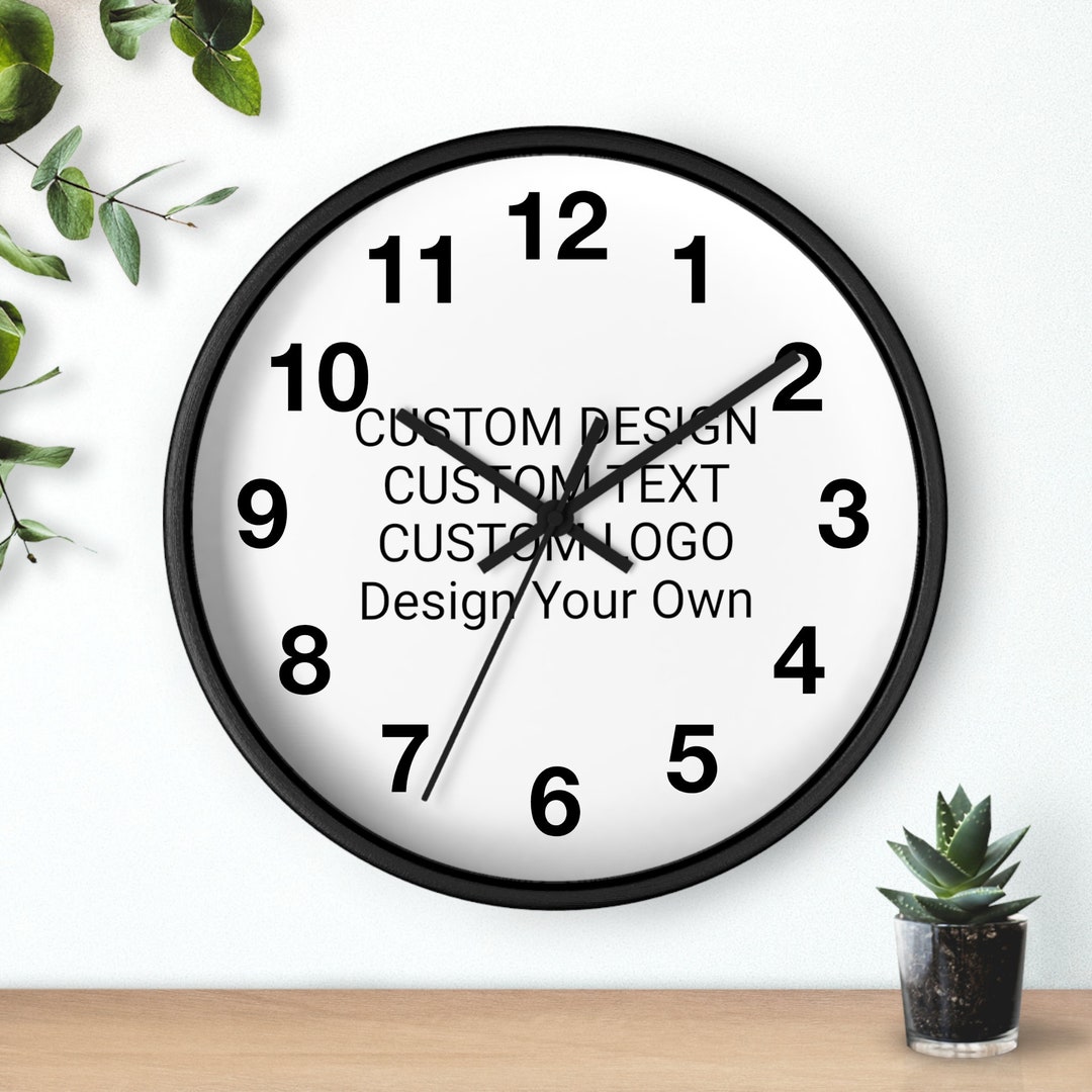 Customizable Wall Clock: Personalized Design, Silent Analog - Etsy