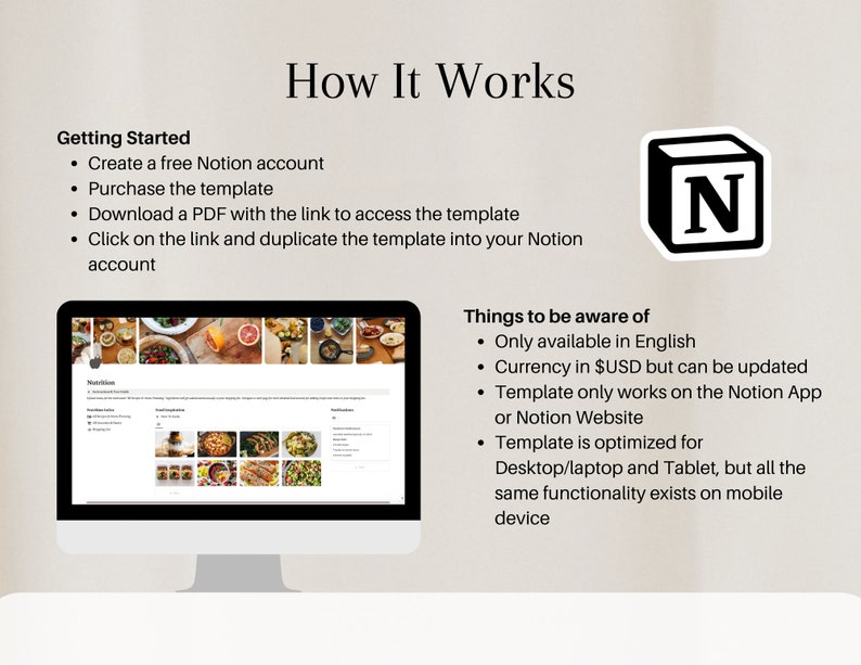Notion Template, Ultimate Meal Planner, Fitness Planner, Food Journal ...