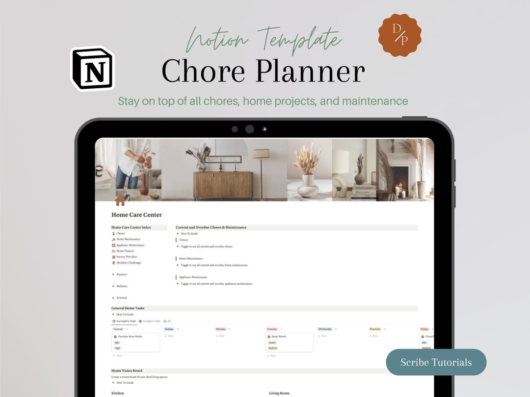 Notion Template, Ultimate Cleaning Schedule, Chore Tracker, Track All ...
