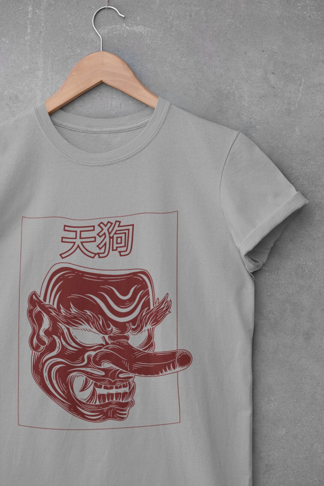 Tengu Demon Mask Tshirt, Nu Goth Outfit, Japan Fantasy Aesthetic ...