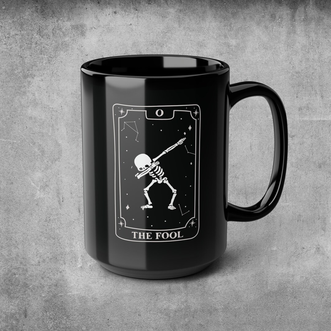 The Fool Skeleton Black Mug Halloween Ceramic Mug Tarot Skeleton Mug ...