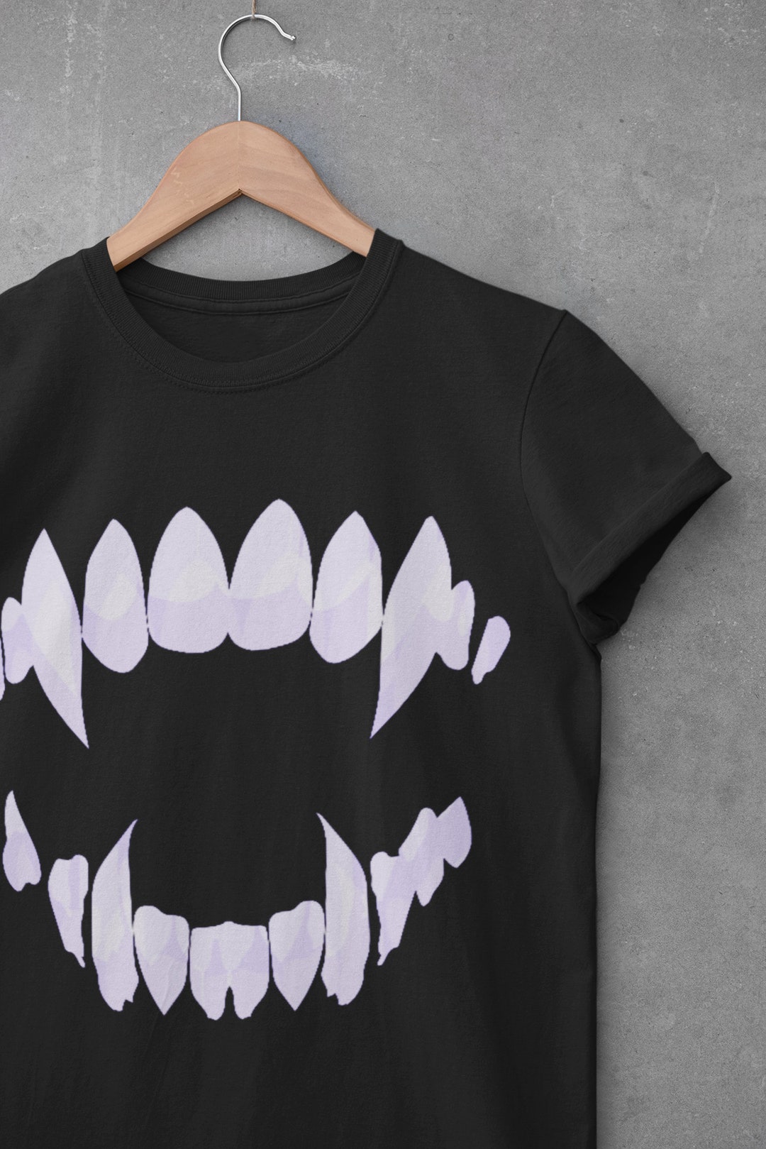 Lilac Vampire Teeth Shirt, Cute Goth Vampire Tee, Nu Goth Apparel ...