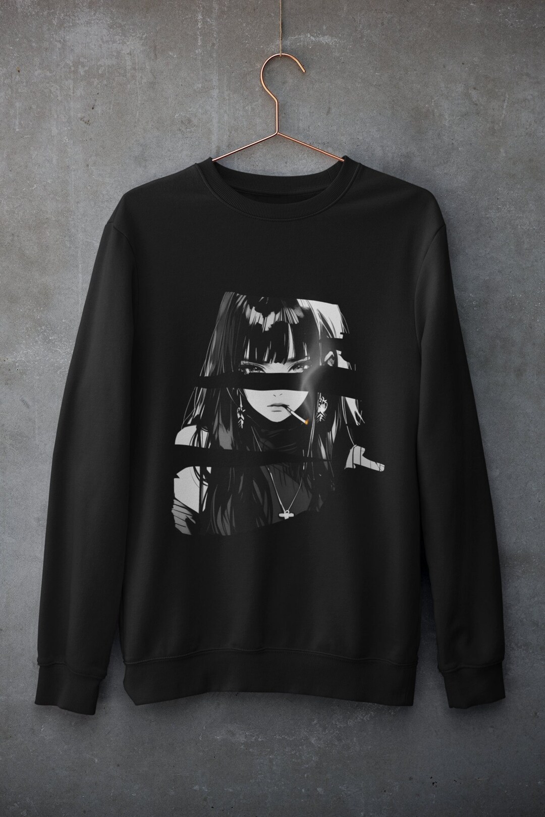 90s Anime Manga Girl Sweatshirt, Pastel Goth, 90s Anime Grunge ...