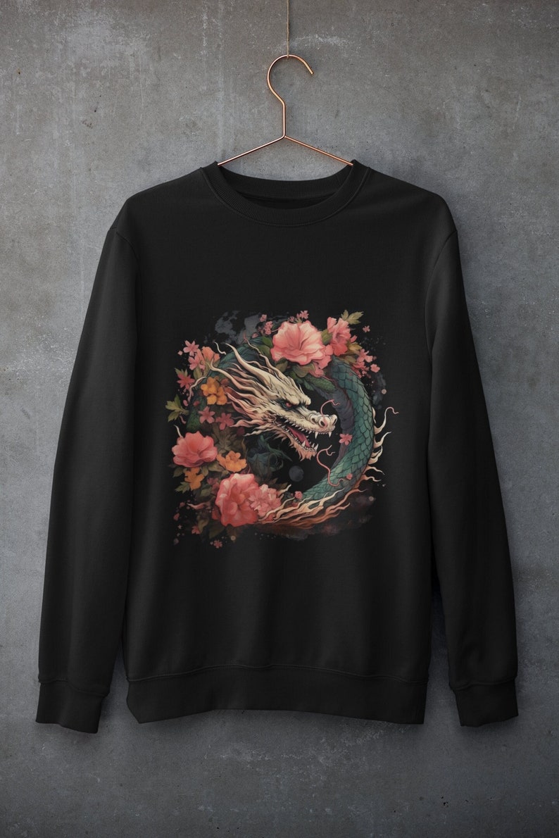 Legendary Dragon Sweater, Japanese Aesthetic, Chinese Dragon Sweatshirt ...