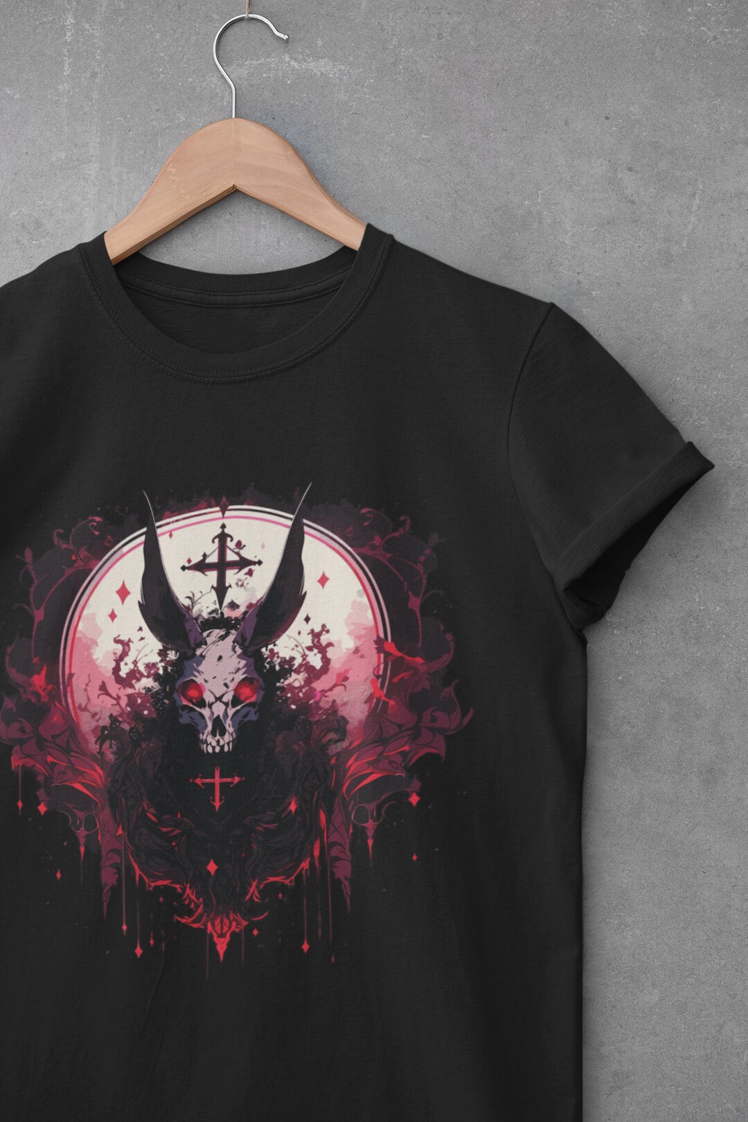 Skully Bunny T-shirt Pastel Goth Clothing Creepy Cute Satanic Clothing ...