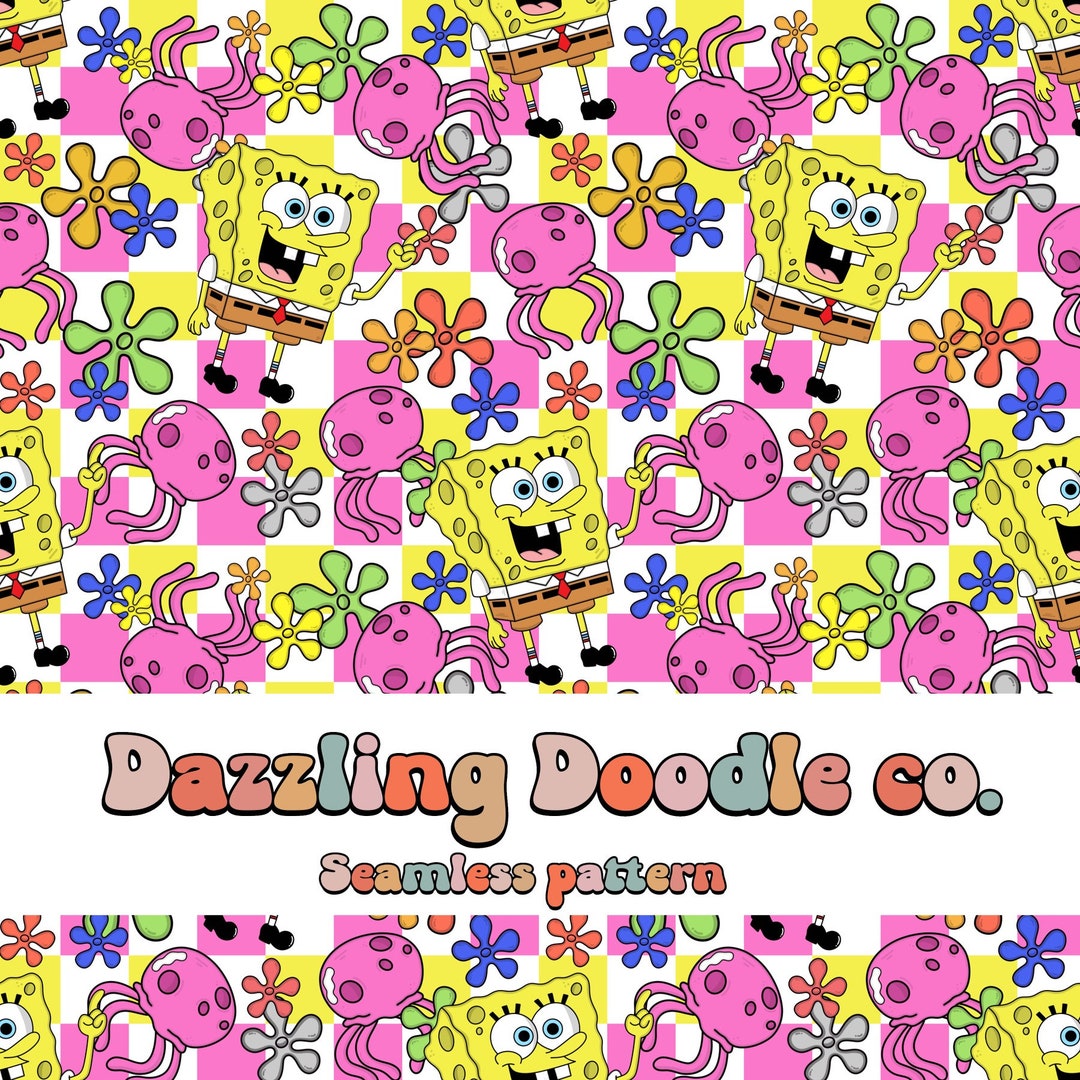 Cartoon Sea Sponge Seamless Pattern Seamless File Digital - Etsy