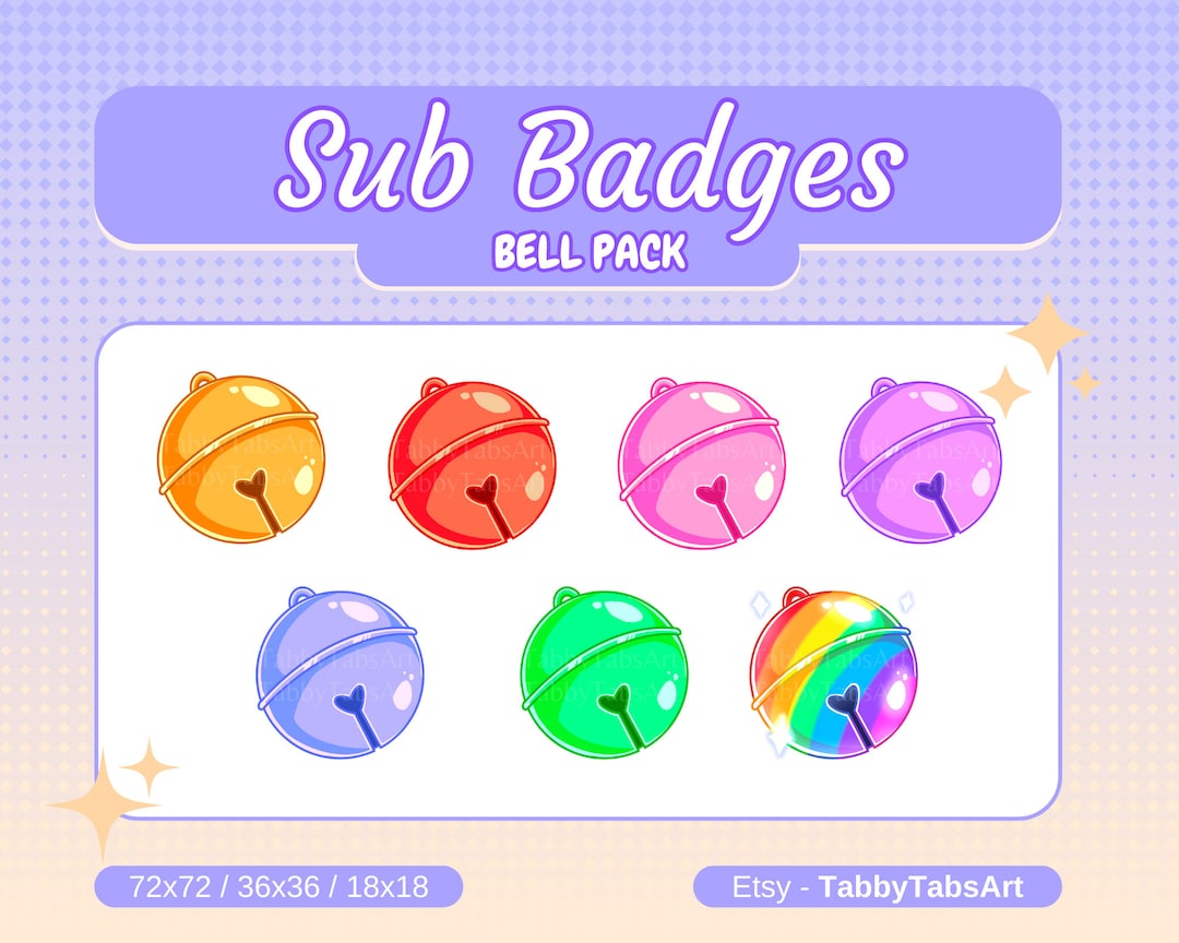 7 Cat Bell Sub Badges/bits Pack | Twitch | Discord | Youtube | Stream ...