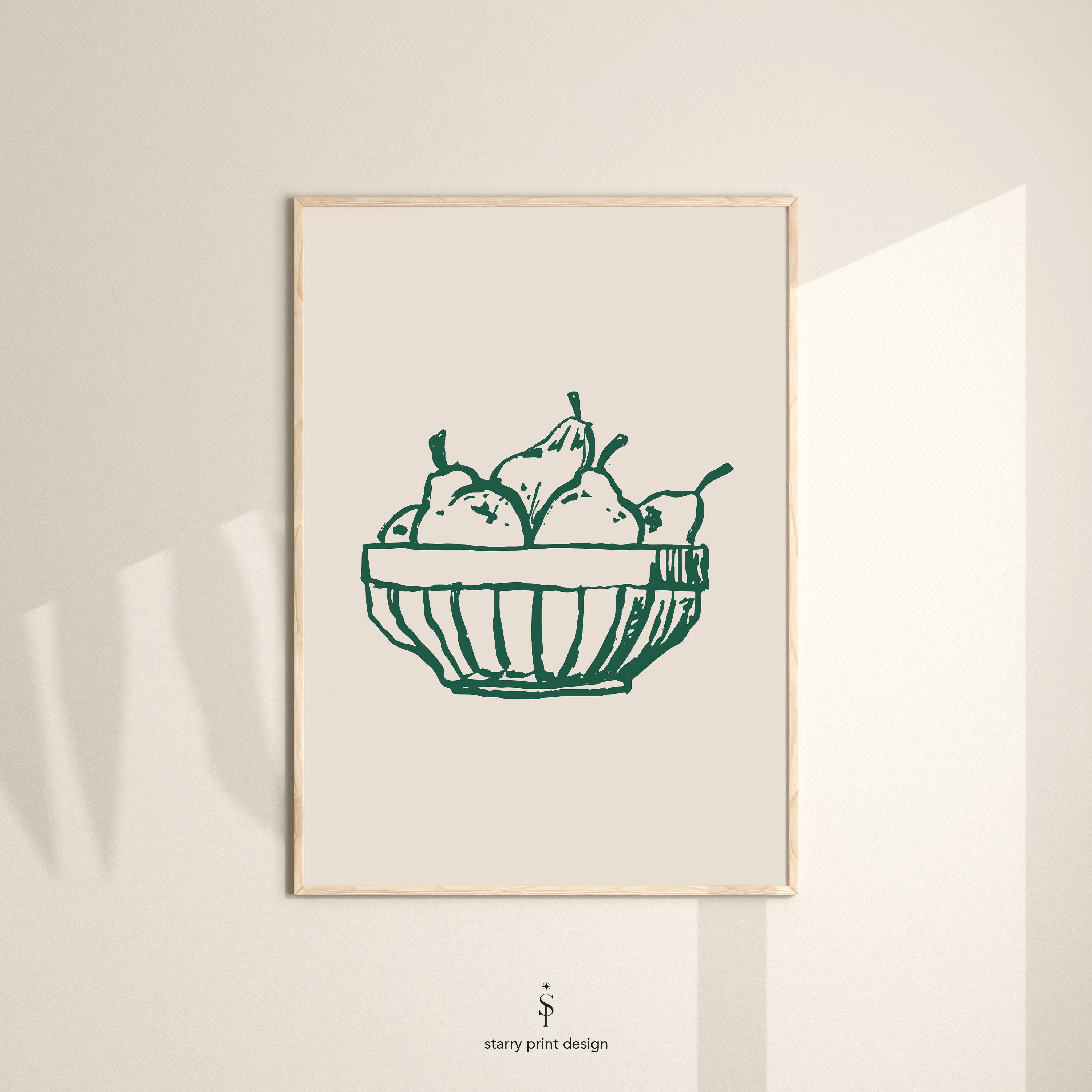 Pear Print Printable Pear Wall Art Kitchen Minimalist Wall Art Morden ...