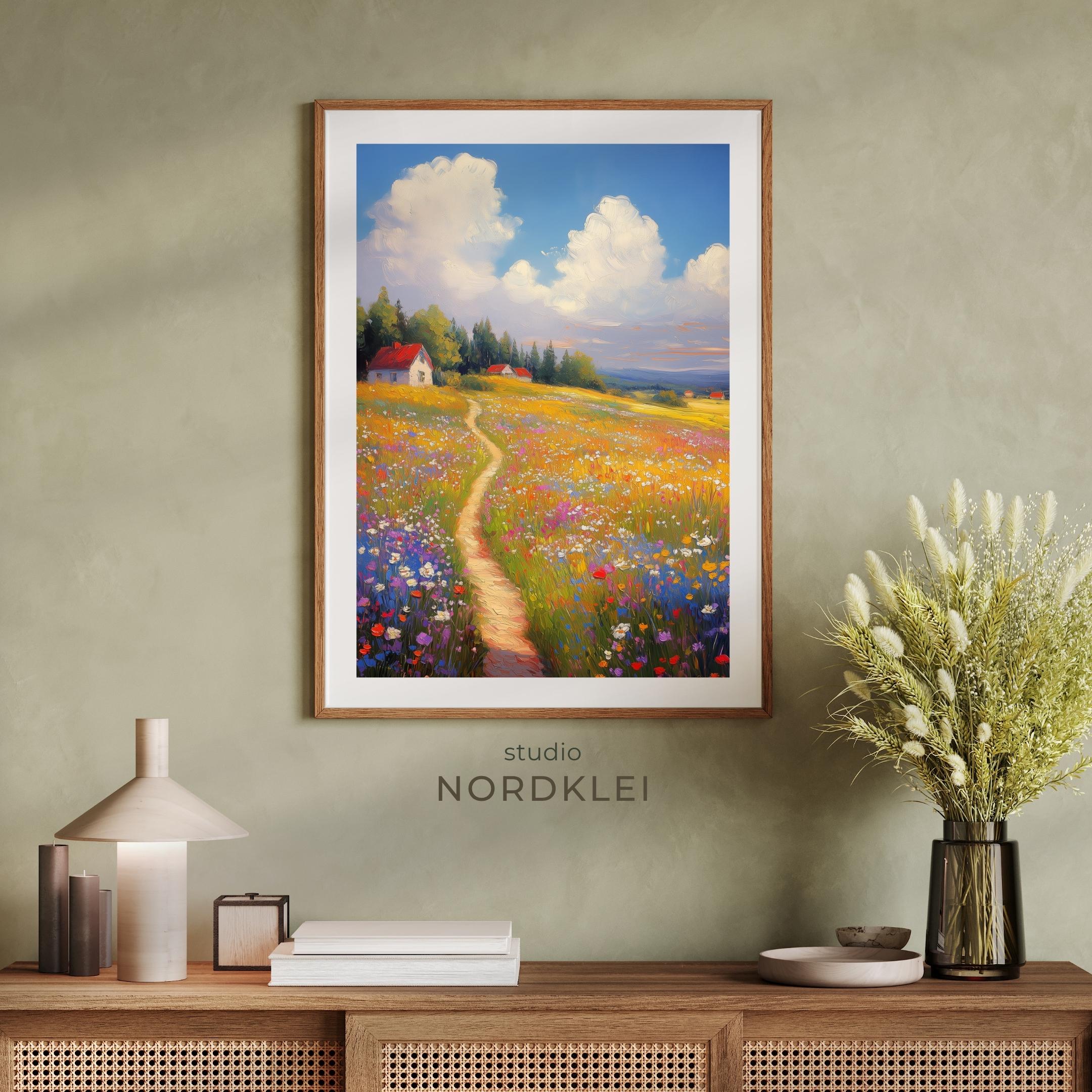 PRINTABLE Vintage Landscape Countryside Cottage Poster, Country ...