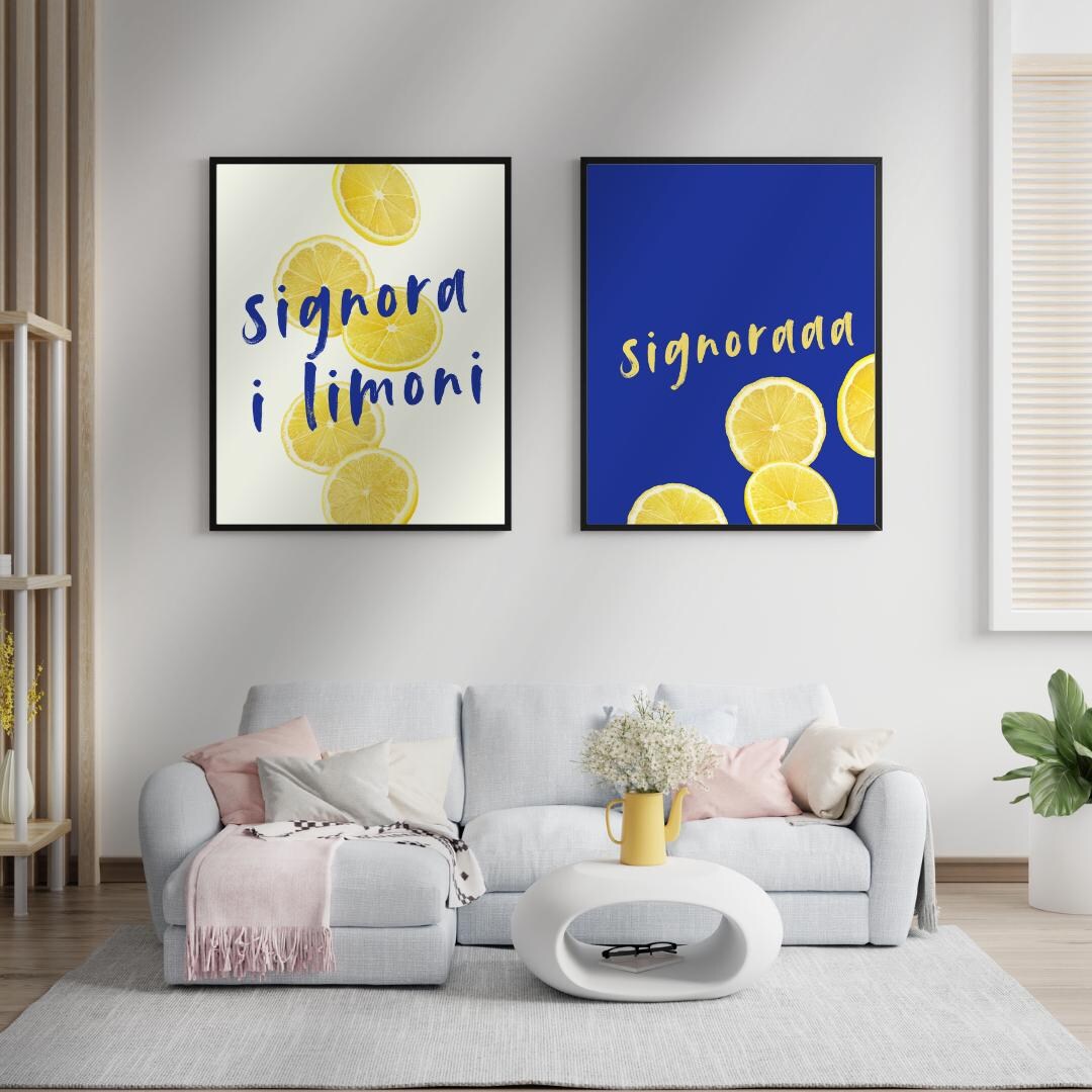 Signora I Limoni Poster Set | Funny Italian Meme Wall Art | Vibrant ...
