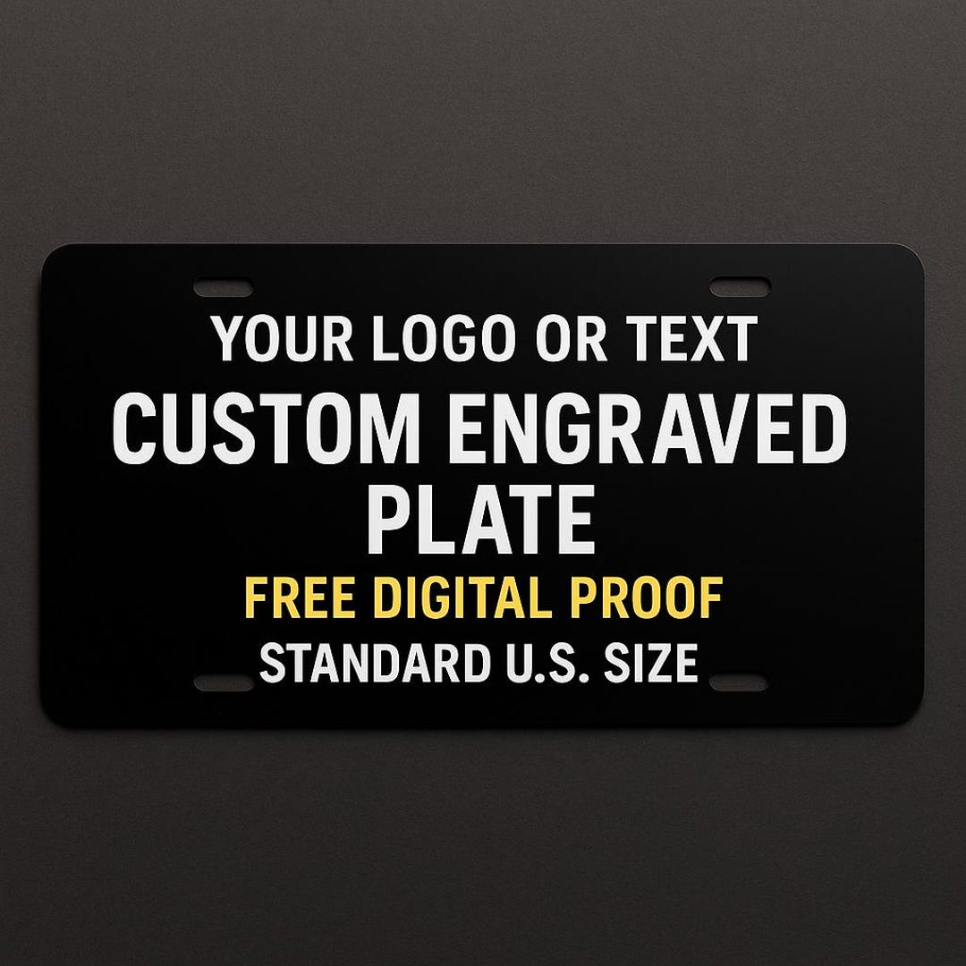 Custom Engraved License Plate – Personalized Front Tag – Aluminum Plate ...
