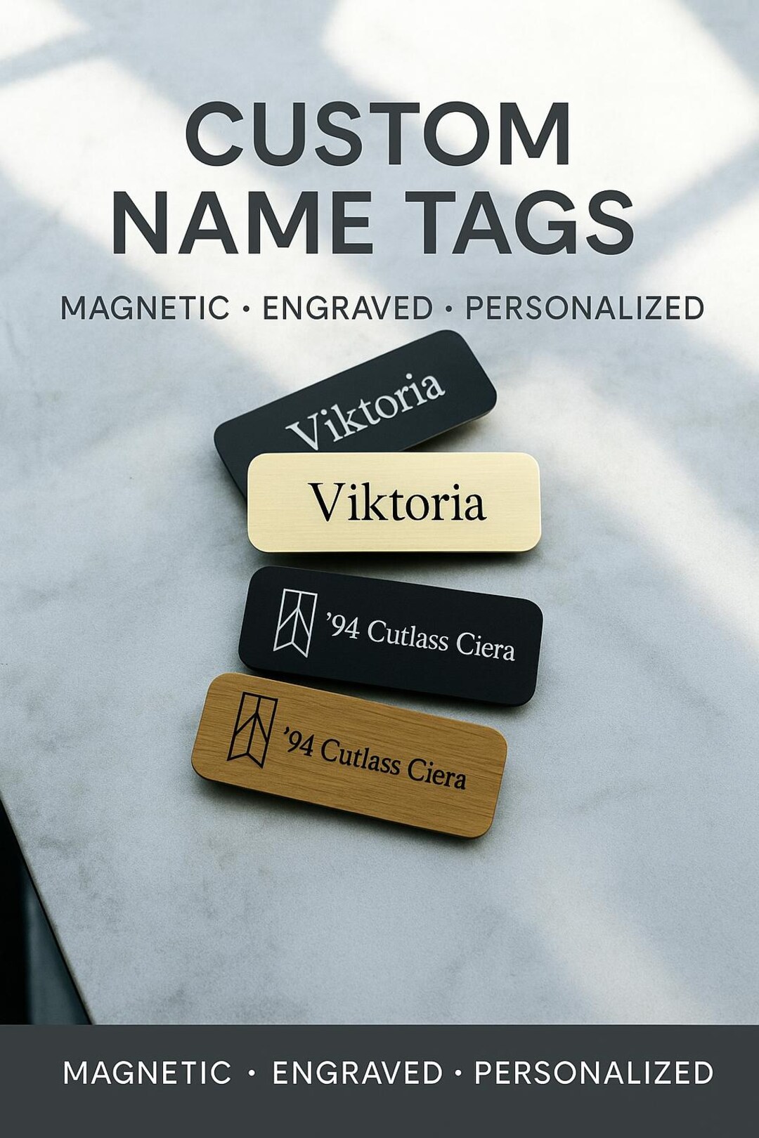 Custom Engraved Magnetic Name Tag: Personalized Plastic Badge - Etsy