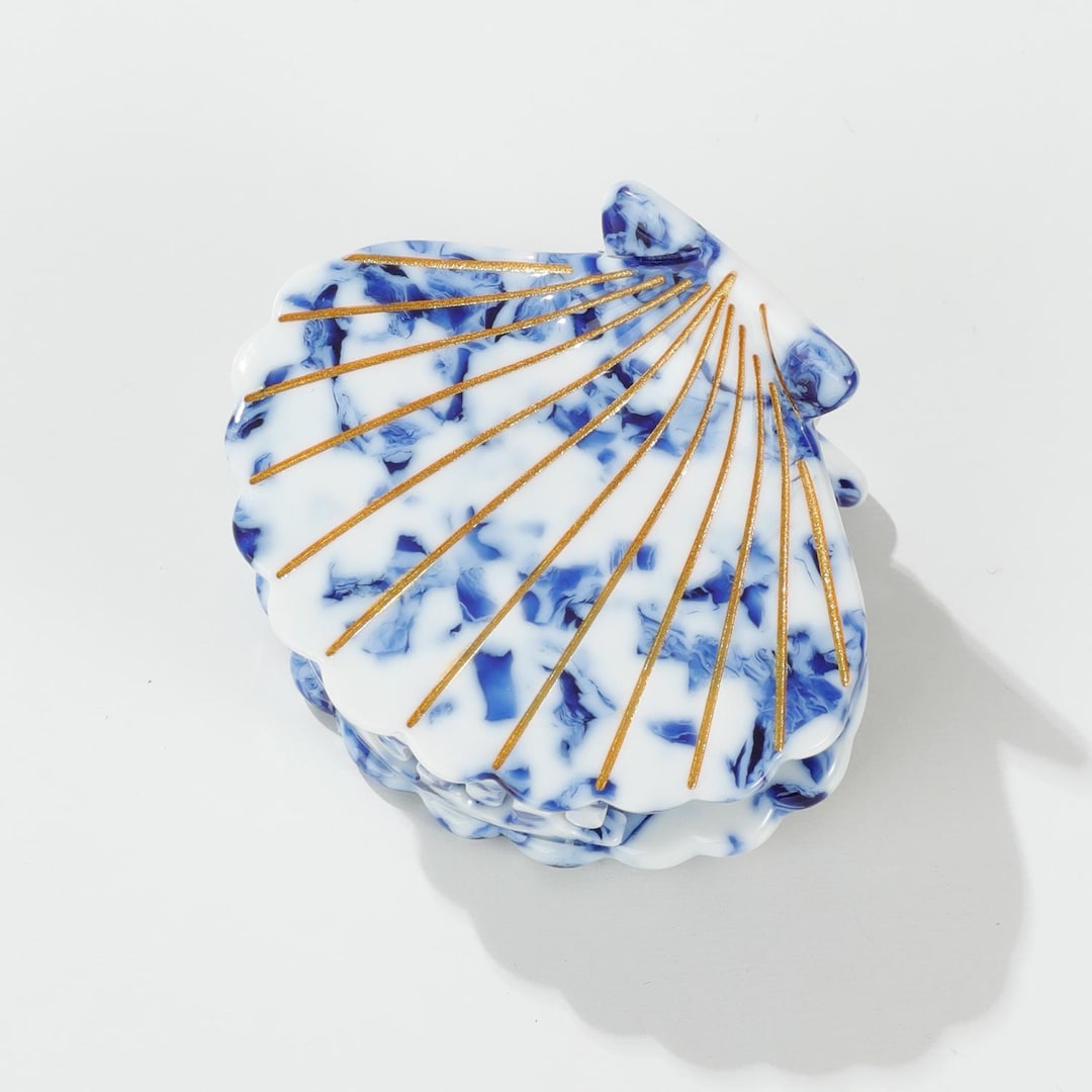 Coastal Blue Seashell Claw Clip - Beach Bridal Gift - Fun Coastal Hair ...