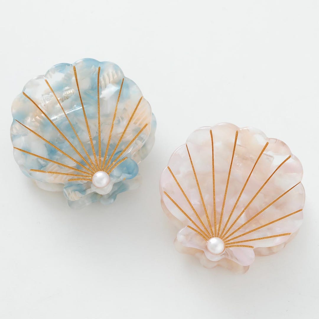 Pearl Gold Painted Seashell Claw Clip - Small - Etsy