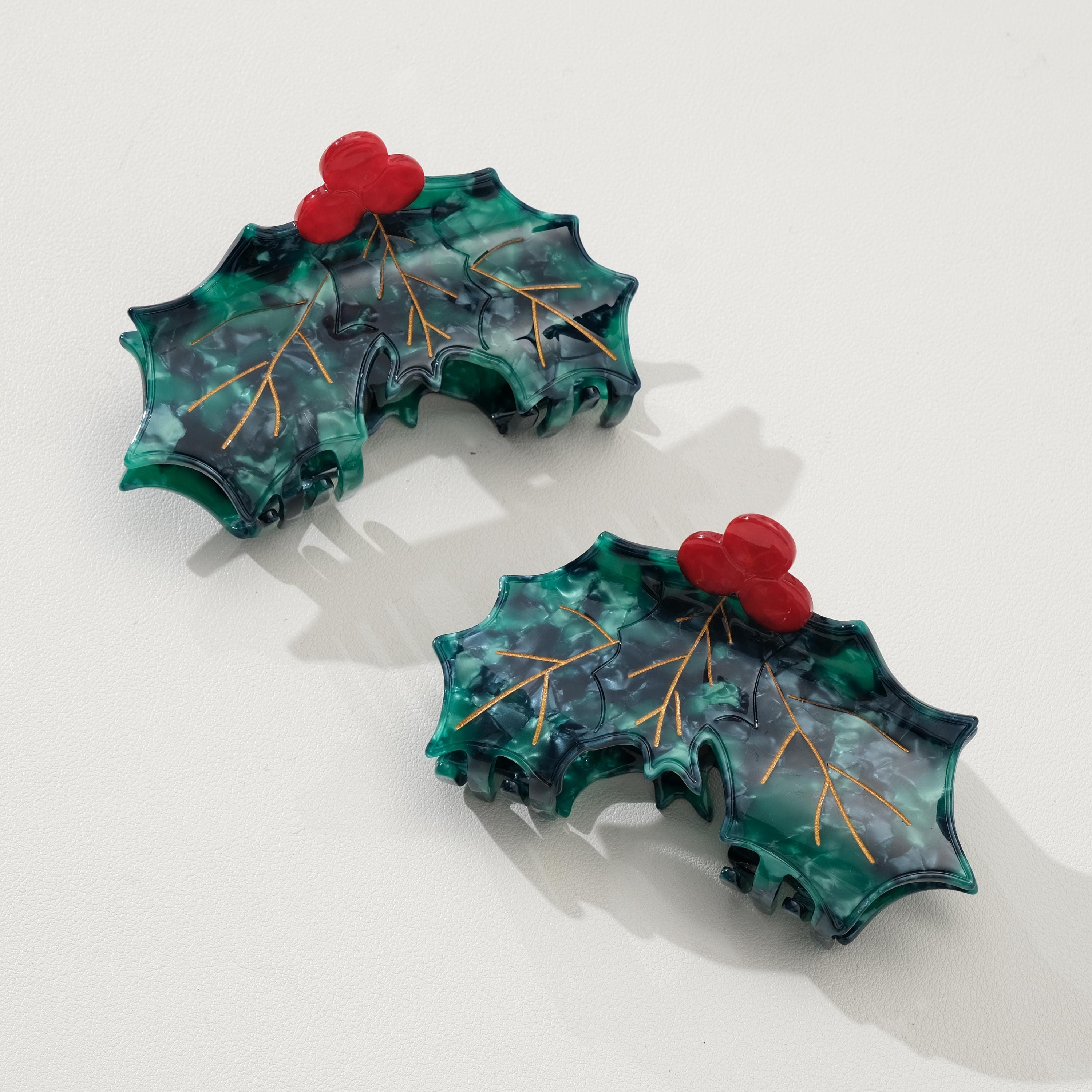 Christmas Holly Claw Clip - Large - Etsy