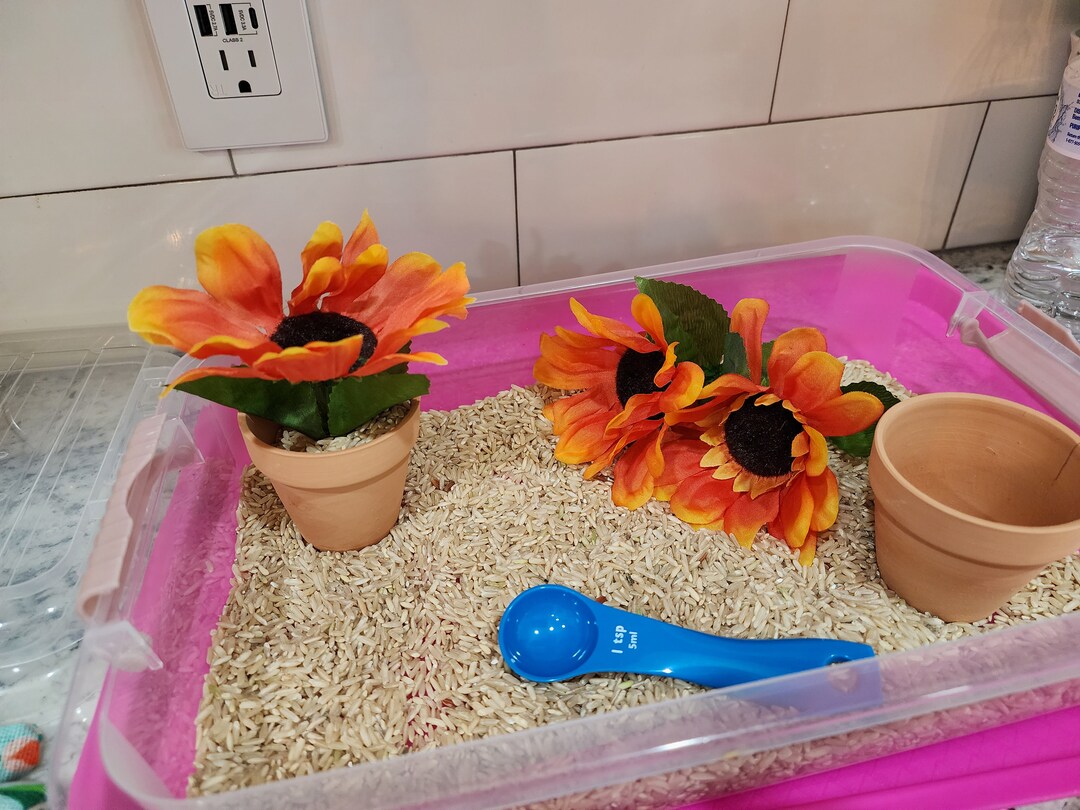 Flower Planting Sensory Bin - Etsy