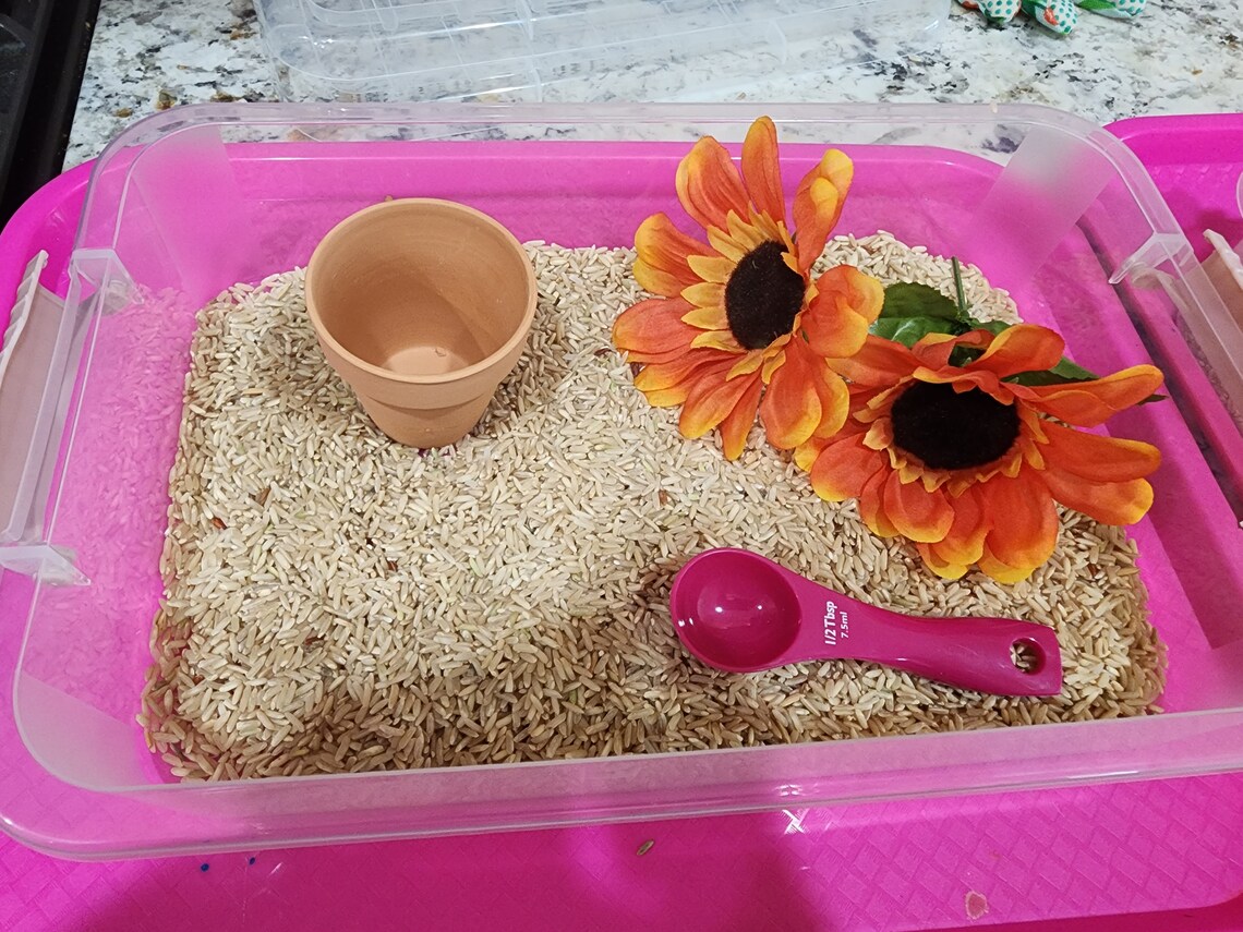 Flower Planting Sensory Bin - Etsy