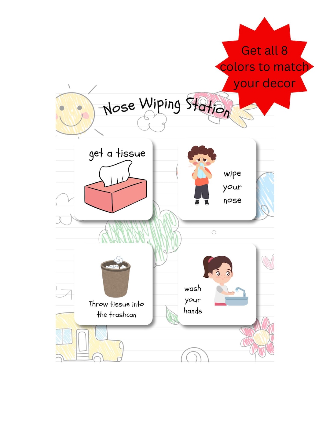 Classroom/ Home Poster for Nose Wiping Station - Etsy