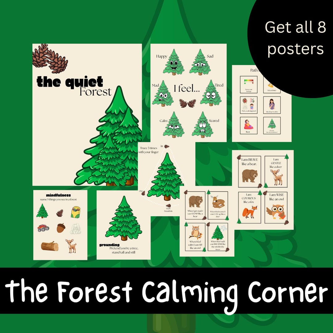 Forest Calm Corner Posters | Classroom Mindfulness Decor (digital ...