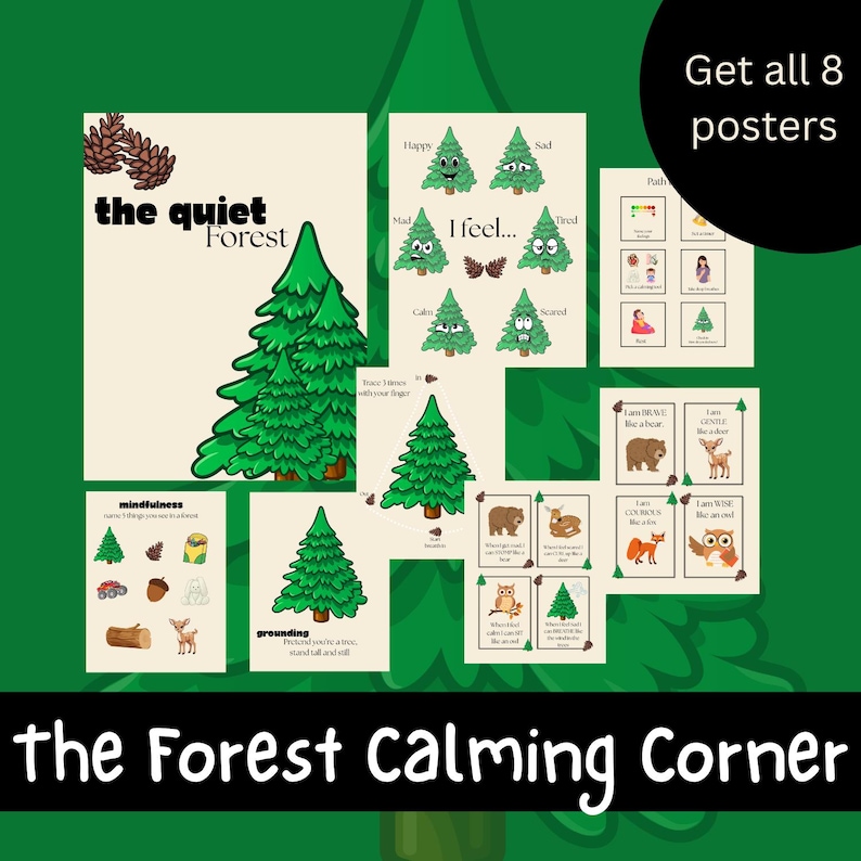 Forest Theme Calm Corner Posters | Classroom Calm Corner Printables ...